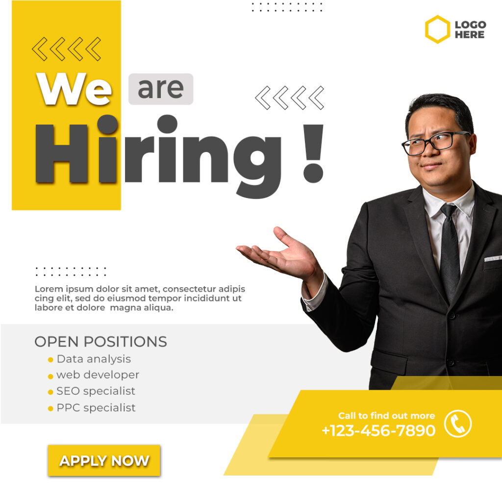 10 We Are Hiring Job Vacancy Social Media PSD Template - MasterBundles