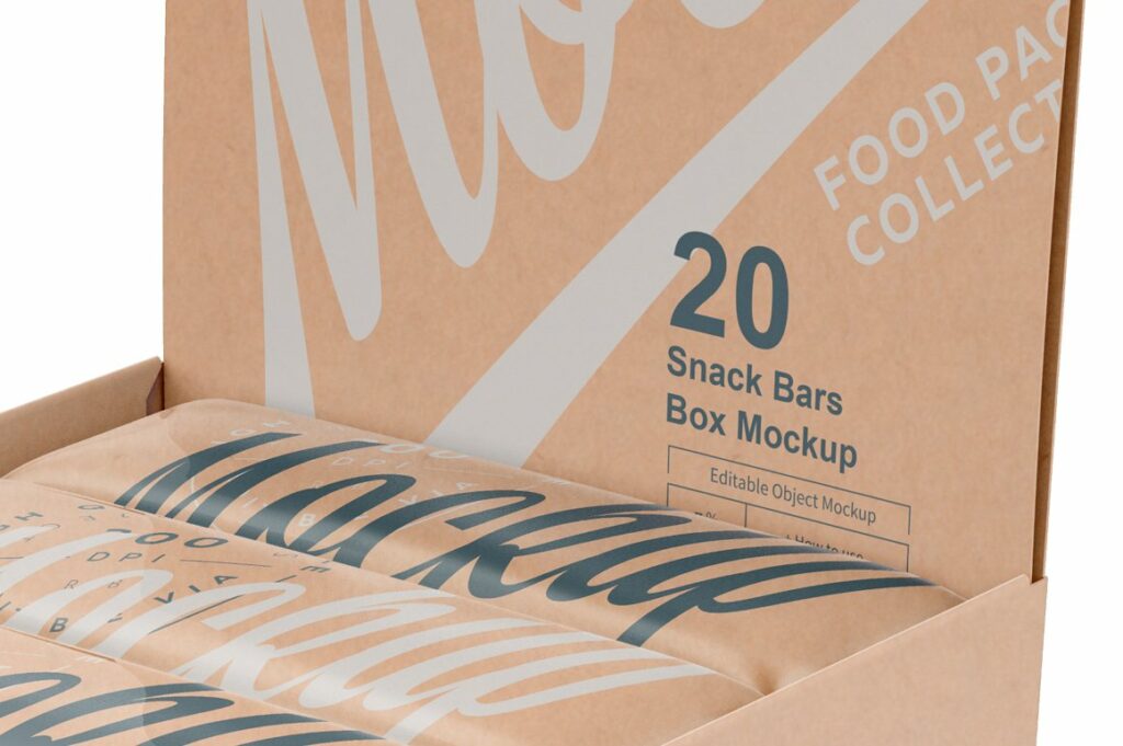 Snack Bars Box Mockup 20x80g – MasterBundles