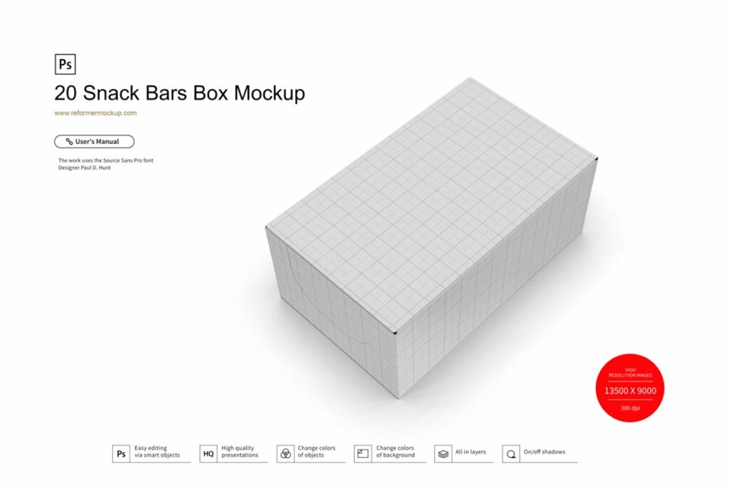 Snack Bars Box Mockup 20x80g – MasterBundles