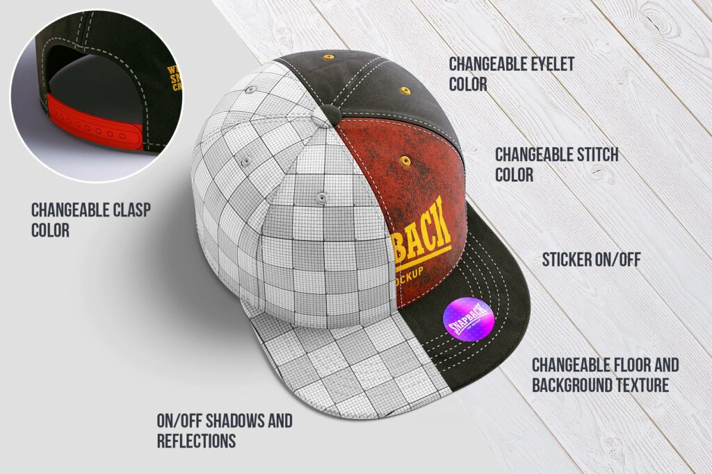 Snapback Cap 3d Mockup – MasterBundles