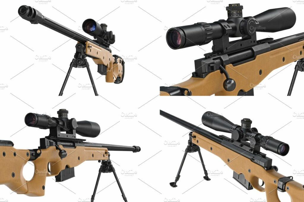 Rifle sniper beige weapon set – MasterBundles