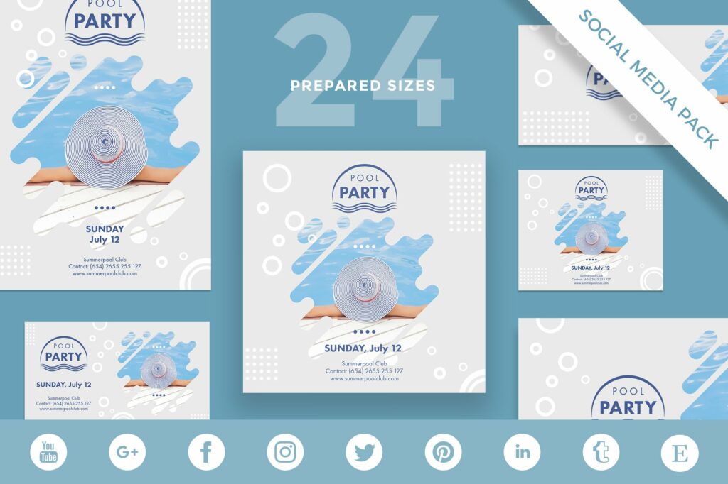Social Media Pack | Pool Party – MasterBundles