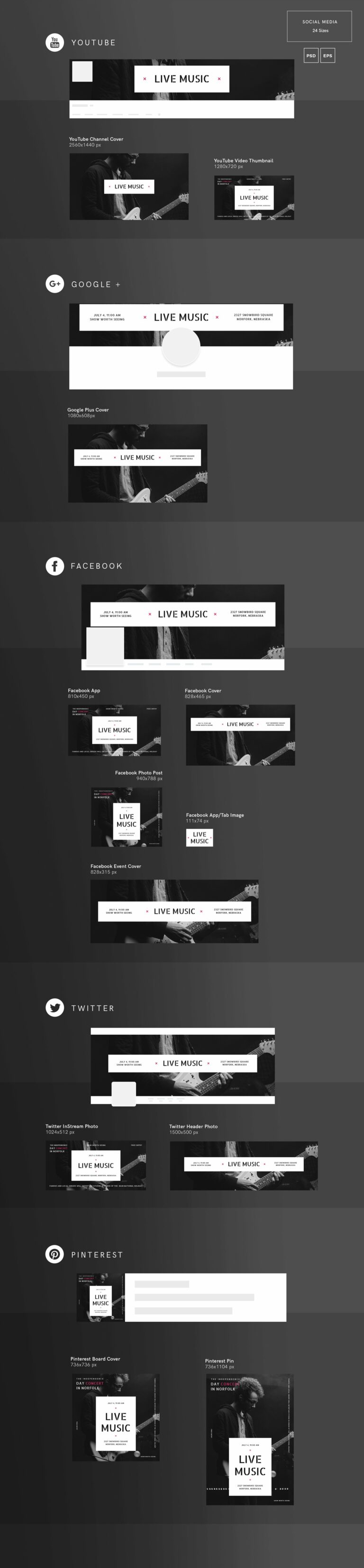 Social Media Pack | Live Music – MasterBundles