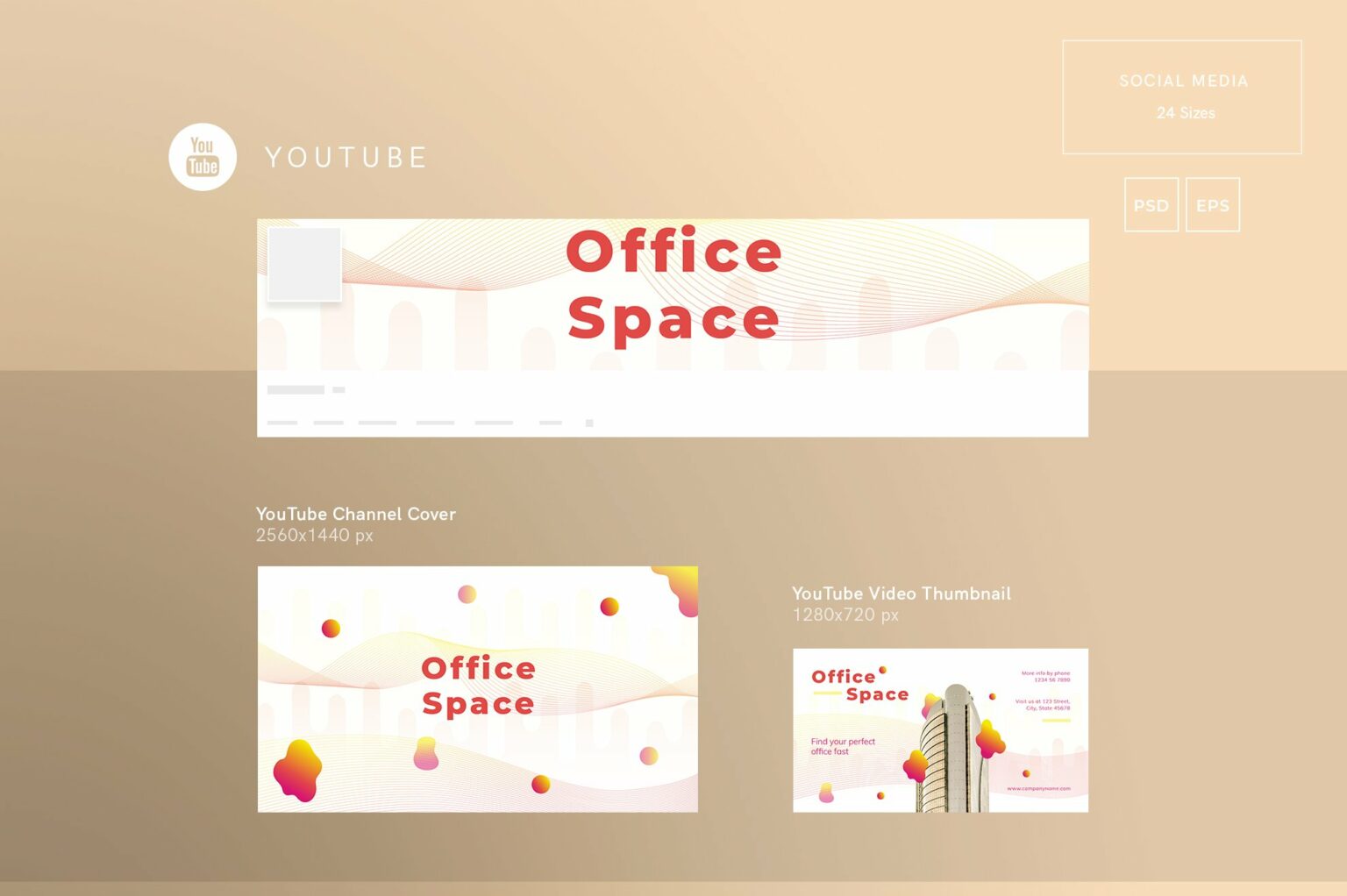 Social Media Pack | Office Space – MasterBundles
