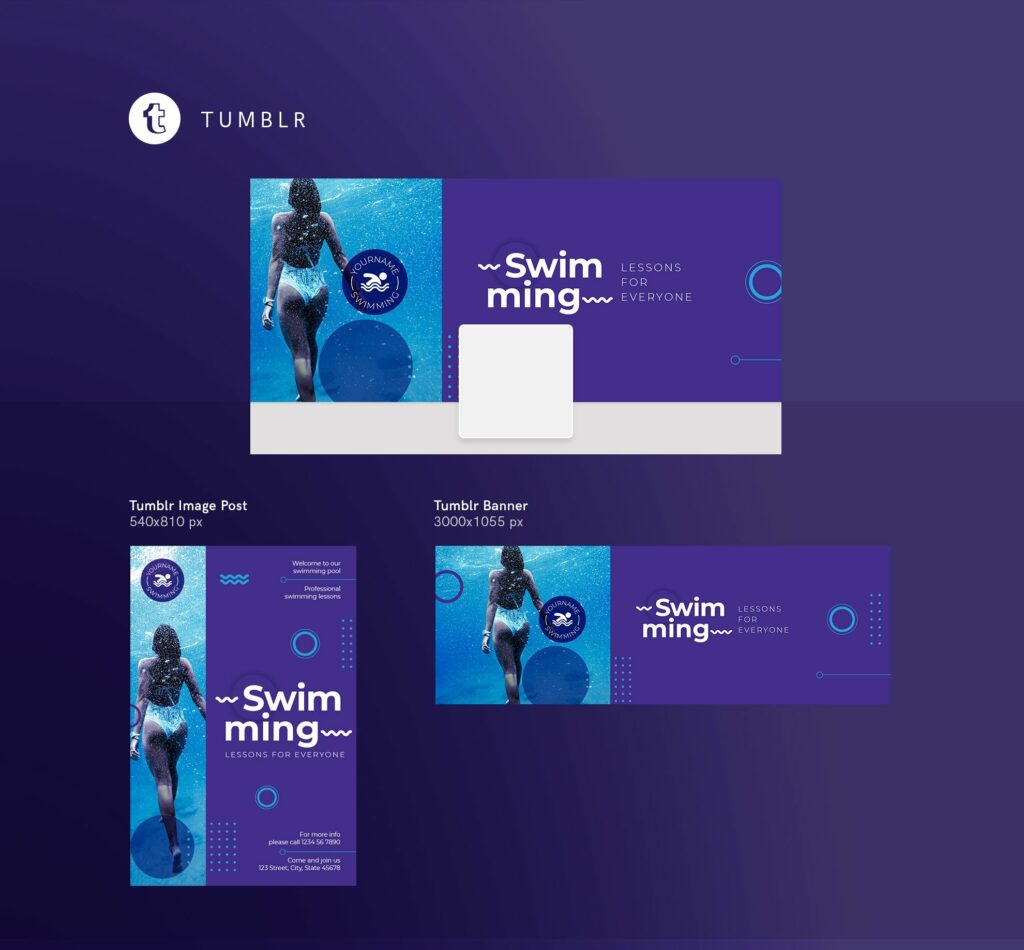 Social Media Pack | Swimming Lessons – MasterBundles