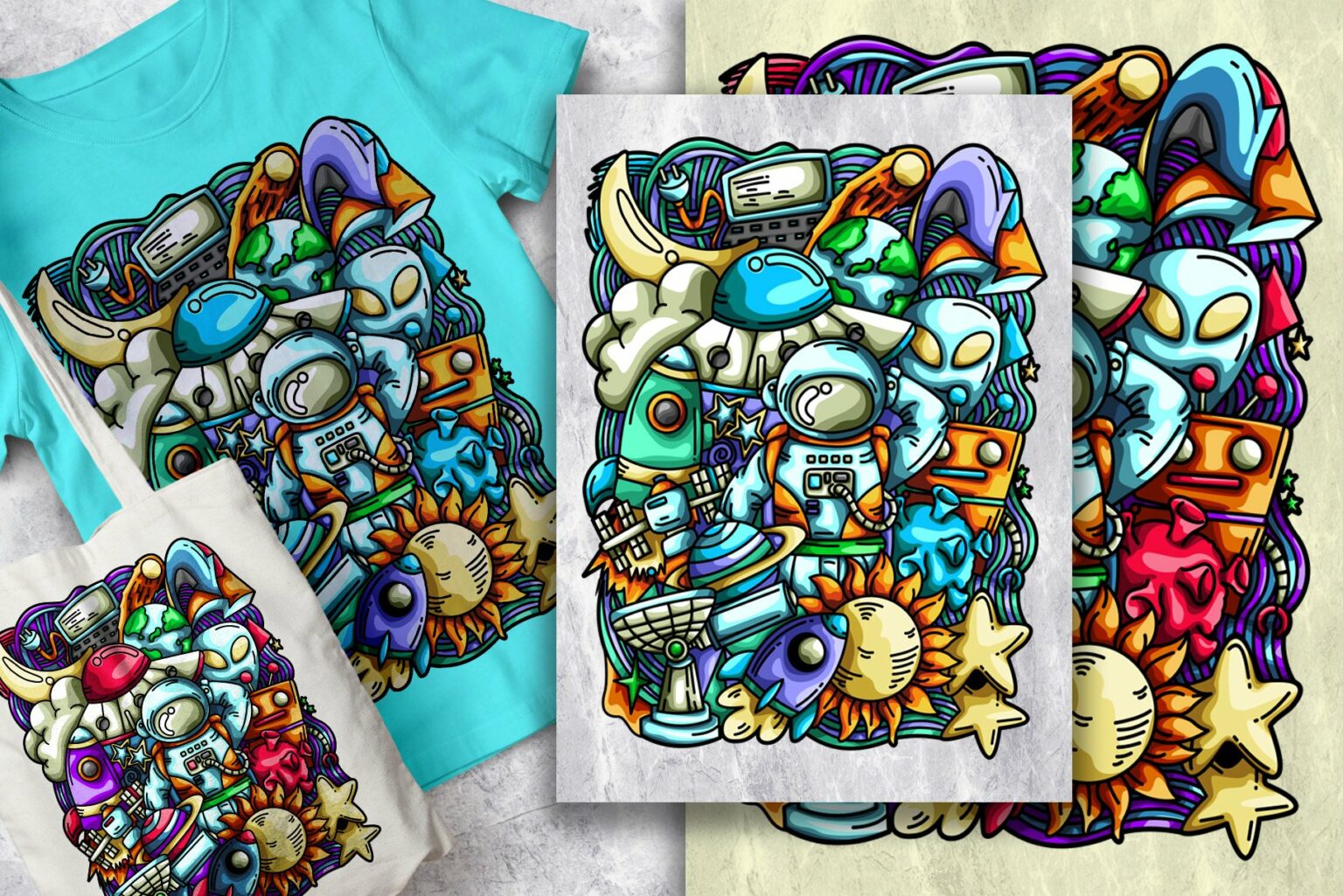 Space Doodle Illustrations – MasterBundles