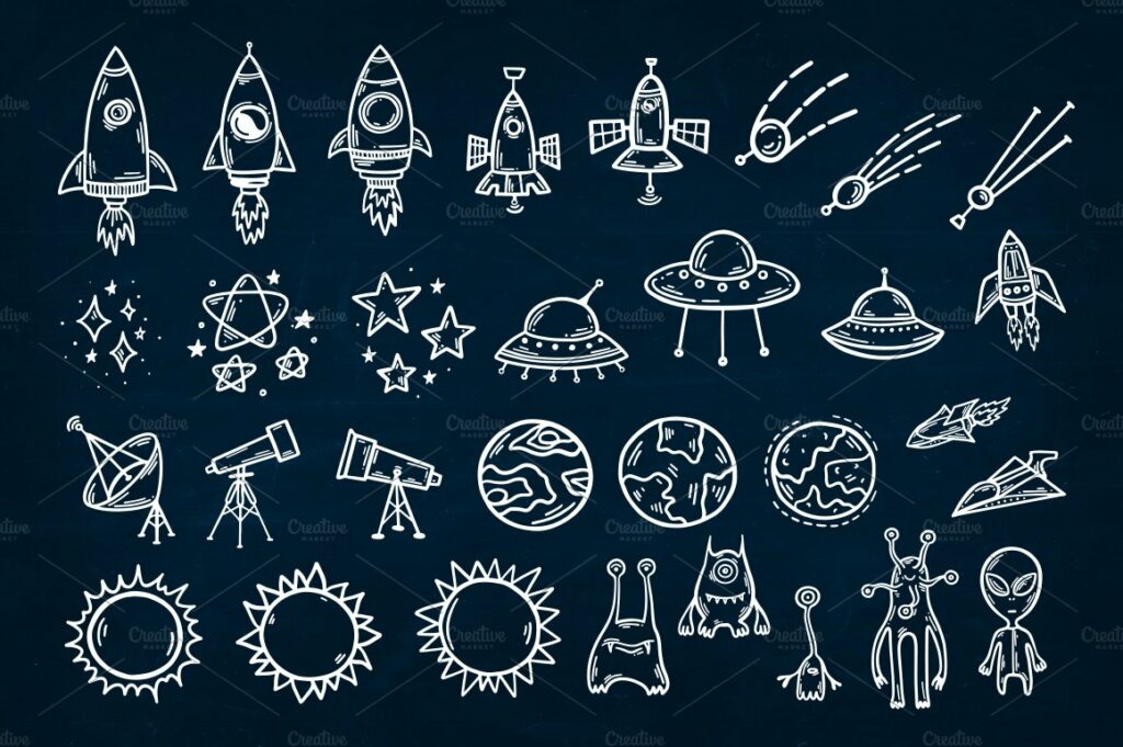 Space Theme Doodle Collection – MasterBundles