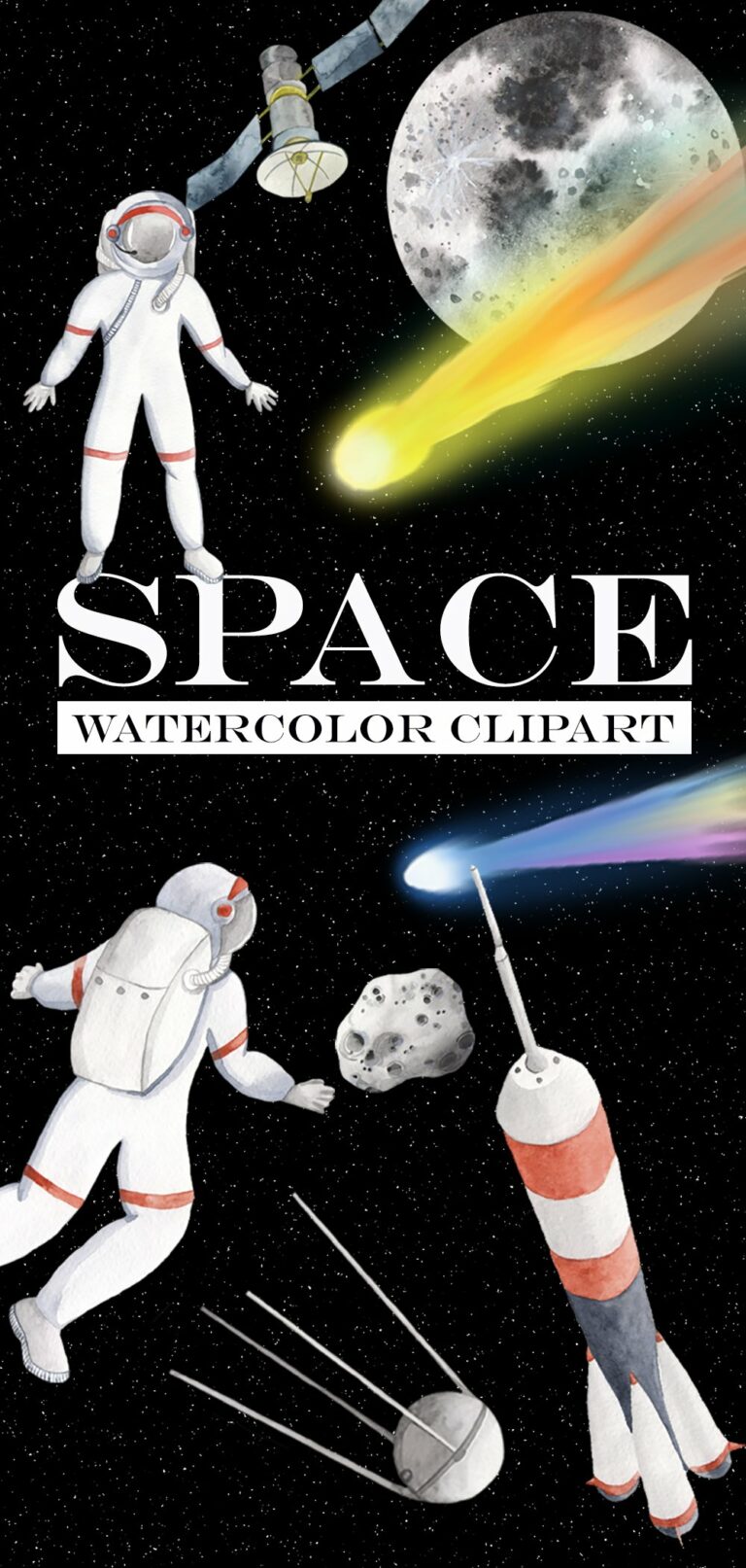 Space Watercolor clipart – MasterBundles