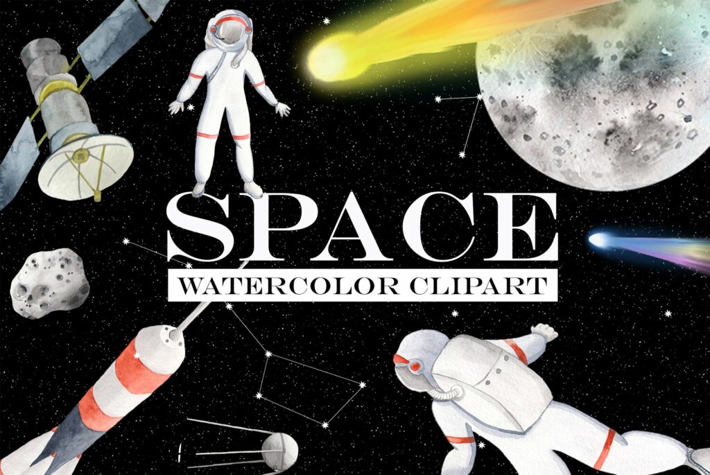 Space Watercolor clipart – MasterBundles