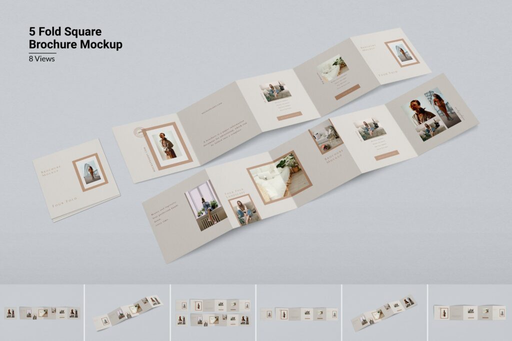 5 Fold Brochure Mockup – MasterBundles