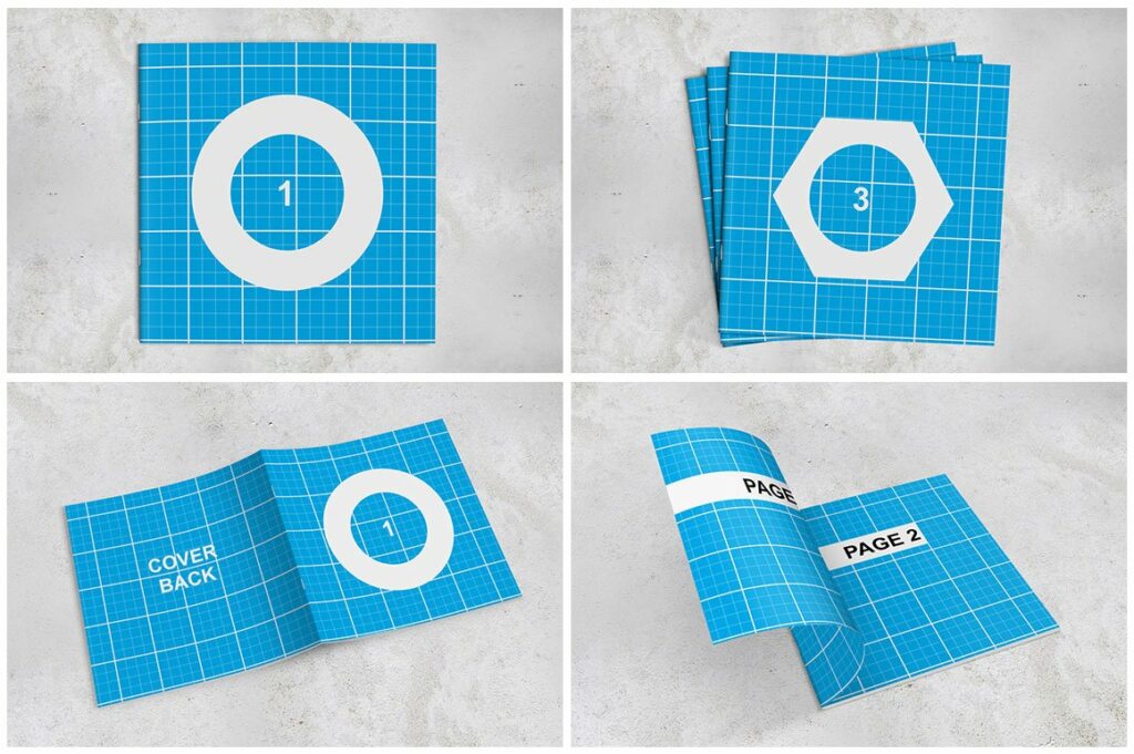 Square Brochure Mockups – MasterBundles
