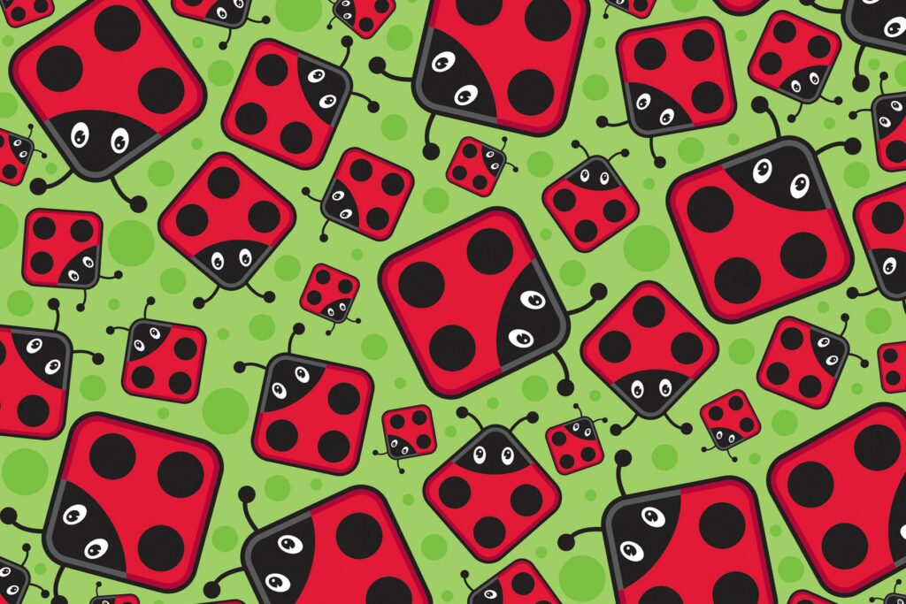 Cartoon Square Ladybird Pattern – MasterBundles