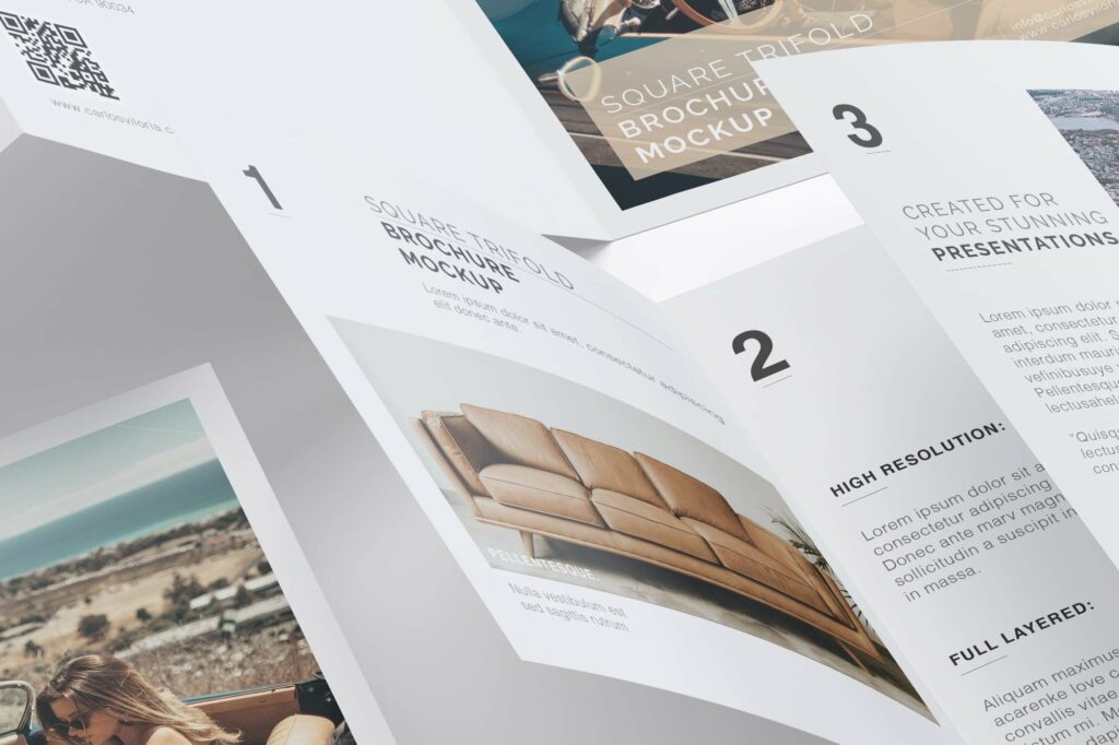 Square Trifold Brochure Mockup 06 – MasterBundles