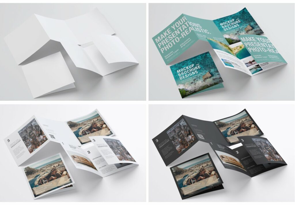 Square Trifold Brochure Mockup 06 – MasterBundles