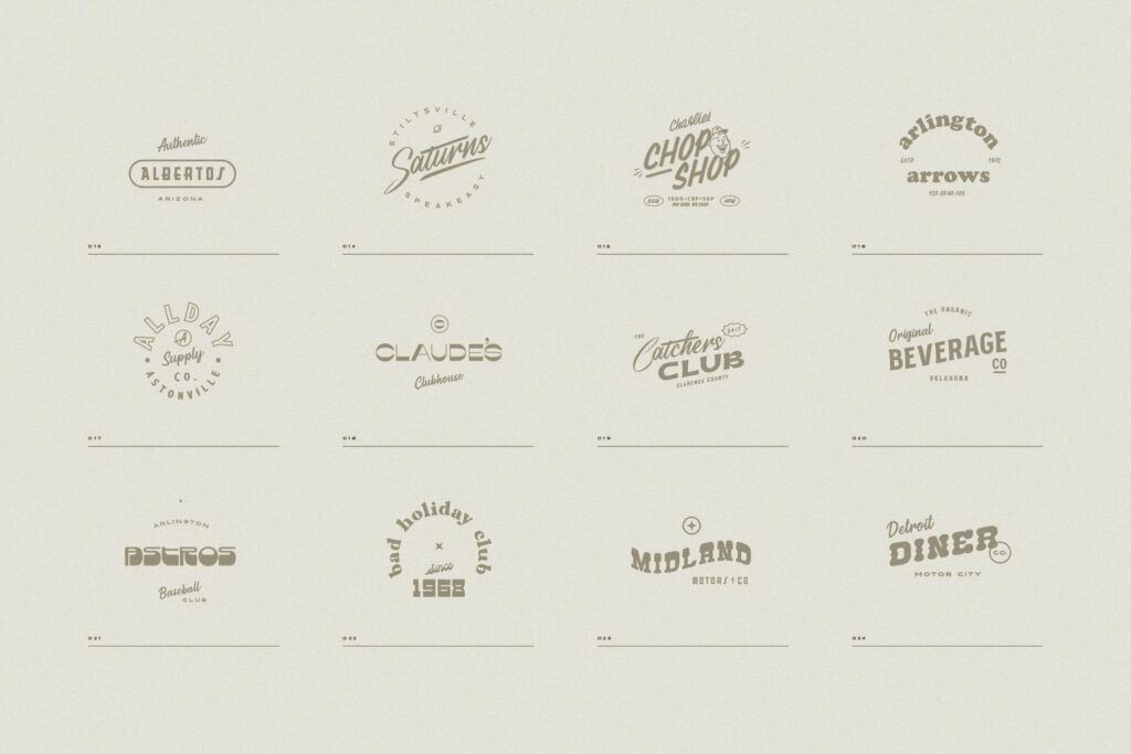 Editable Retro Logo Collection x30 – MasterBundles