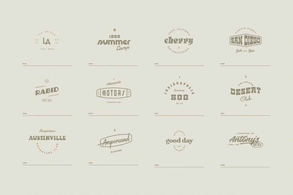 Editable Retro Logo Collection x30 – MasterBundles
