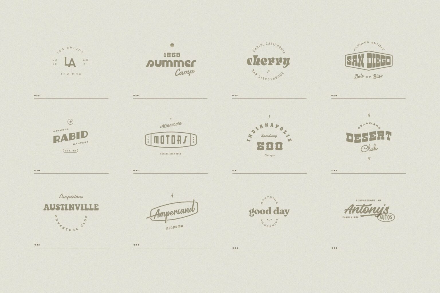 Editable Retro Logo Collection x30 – MasterBundles