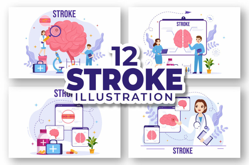 12 Human Brain Stroke Illustration - MasterBundles