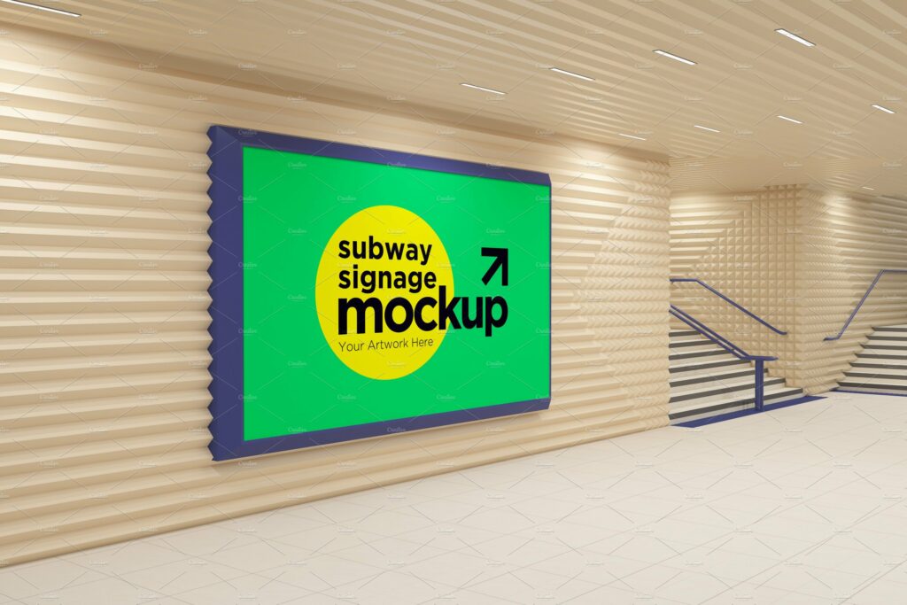 Subway Signage Horizontal Mockup – MasterBundles