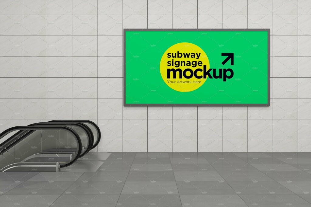 Subway Signage Horizontal Mockup – MasterBundles
