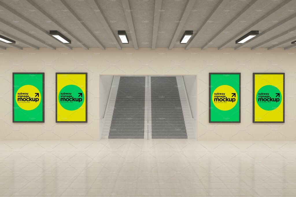 Subway Four Sign Mockup – MasterBundles
