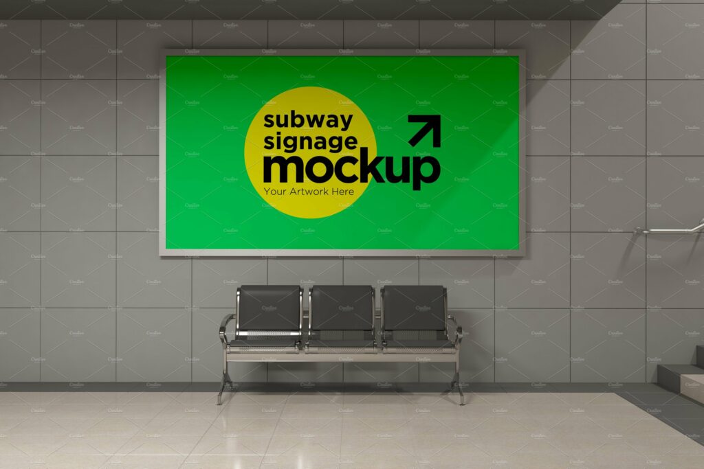 Subway Signage Horizontal Mockup – MasterBundles
