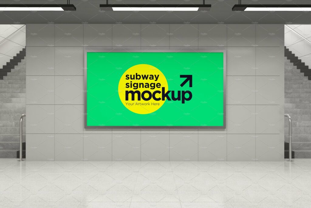 Subway Signage Horizontal Mockup – MasterBundles