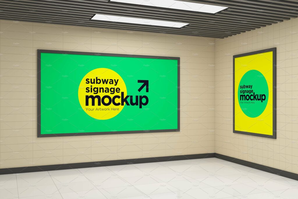 Subway Two Signage Mockup – MasterBundles