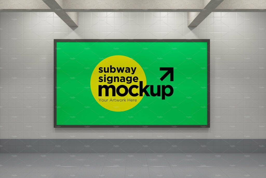 Subway Signage Horizontal Mockup – MasterBundles