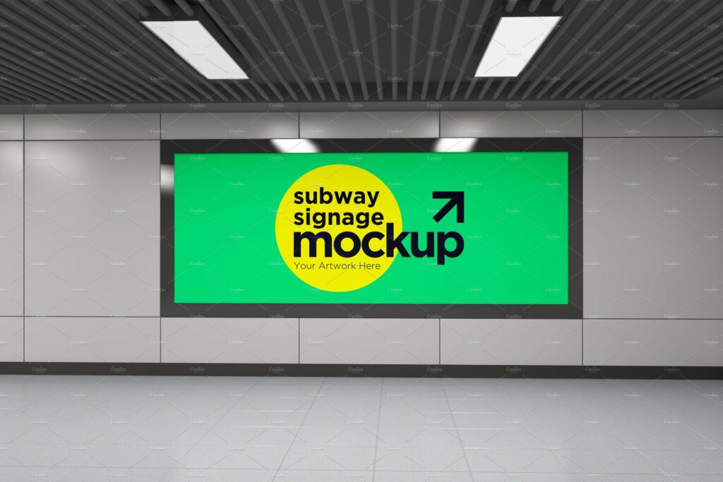 Subway Signage Horizontal Mockup – MasterBundles