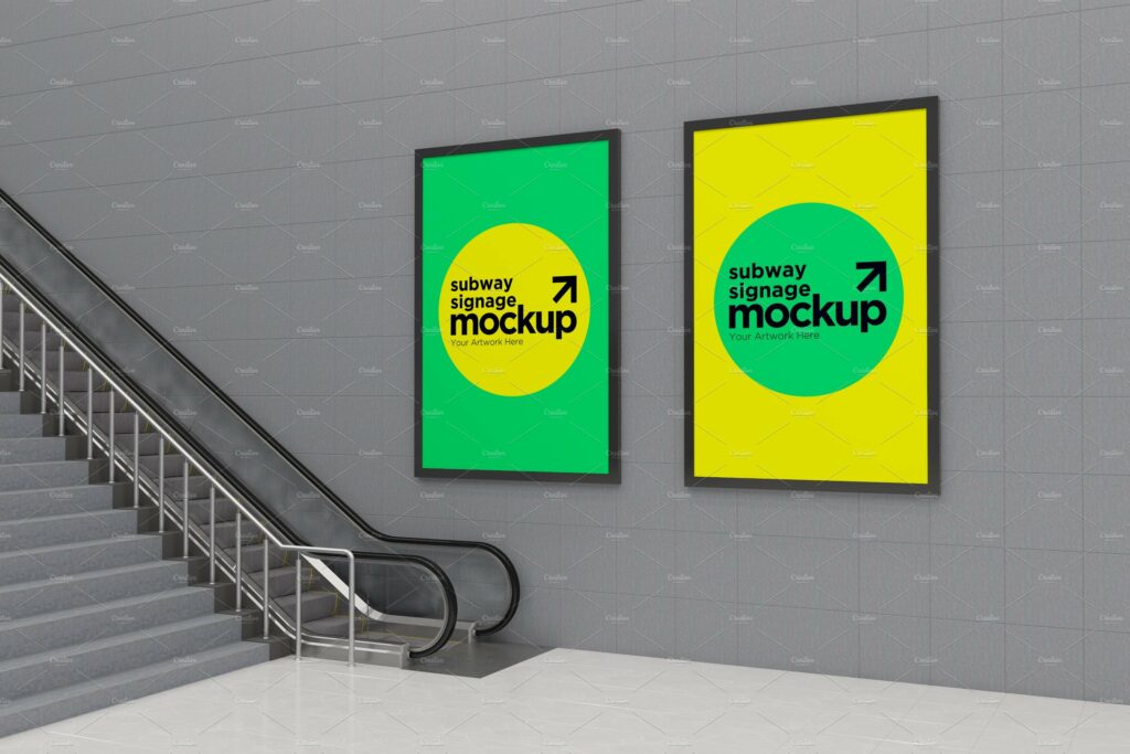 Subway Two Signage Mockup – MasterBundles