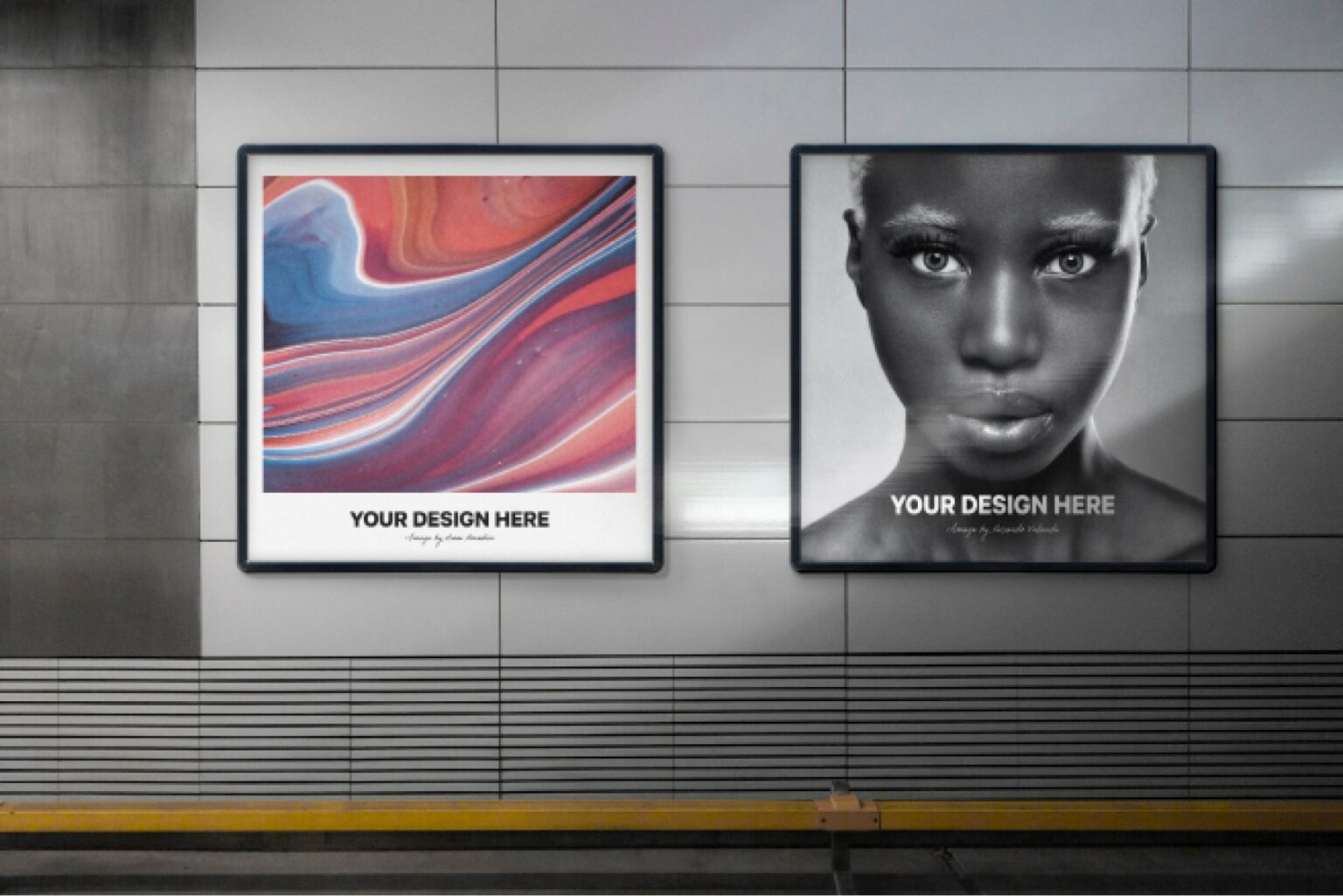 3x Subway poster mockup bundle – MasterBundles