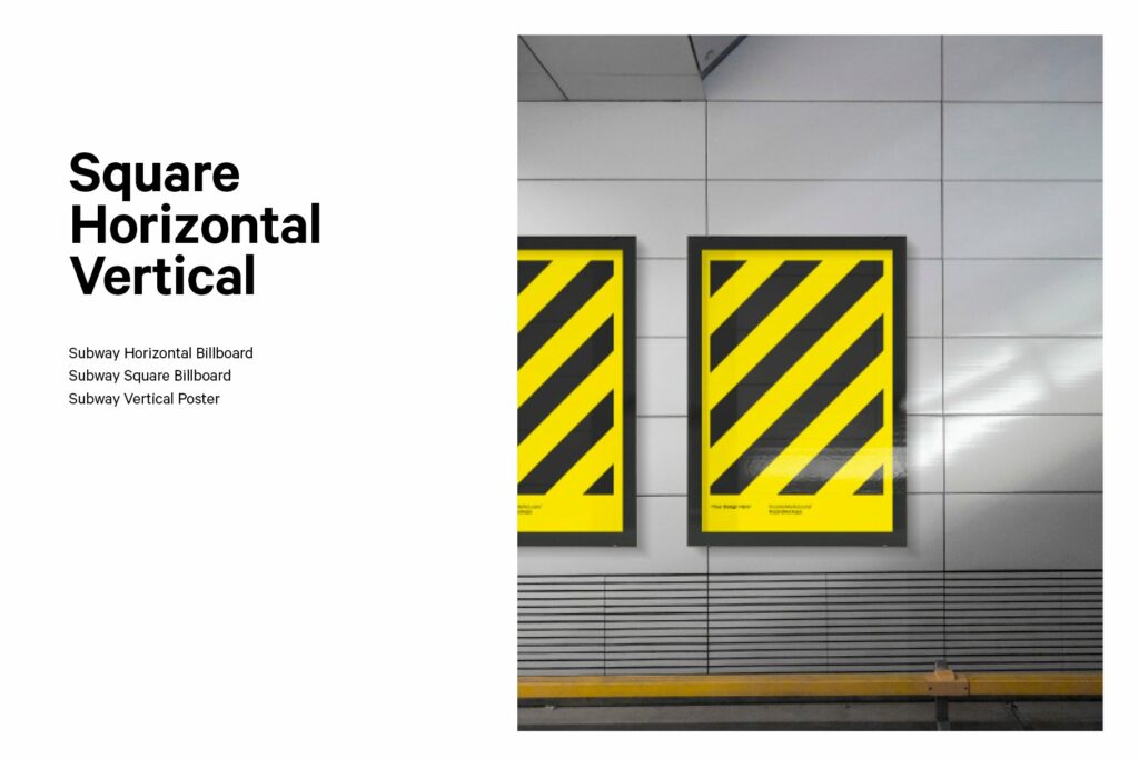 3x Subway poster mockup bundle – MasterBundles
