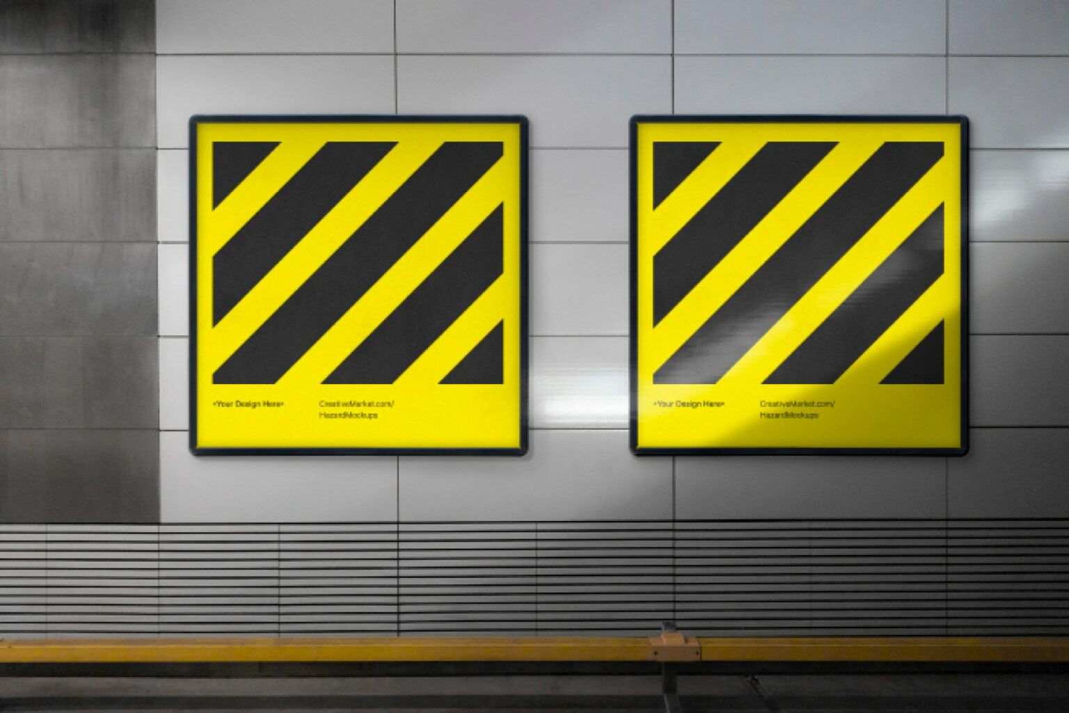 3x Subway poster mockup bundle – MasterBundles
