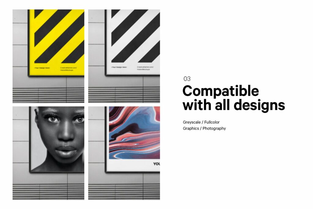 3x Subway poster mockup bundle – MasterBundles