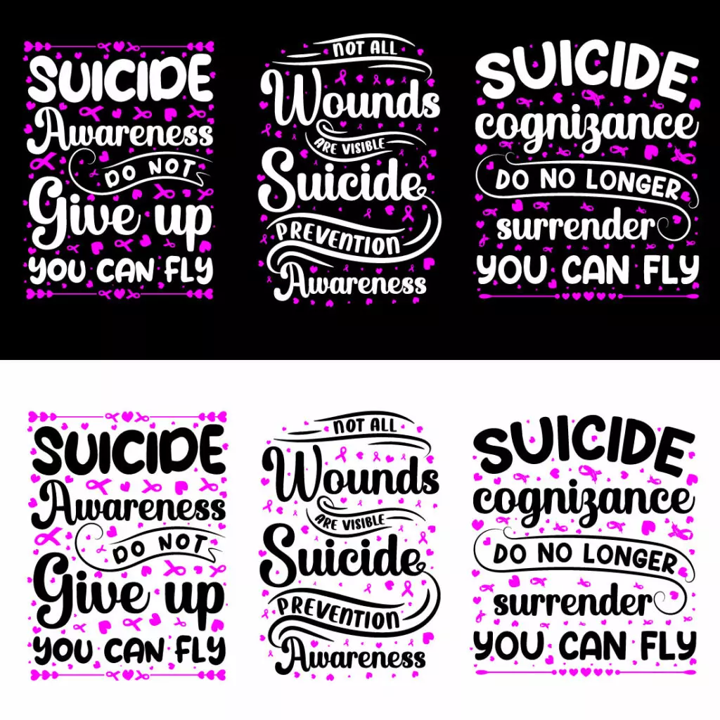 This is a Suicide awareness t-shirt design Bundle - MasterBundles