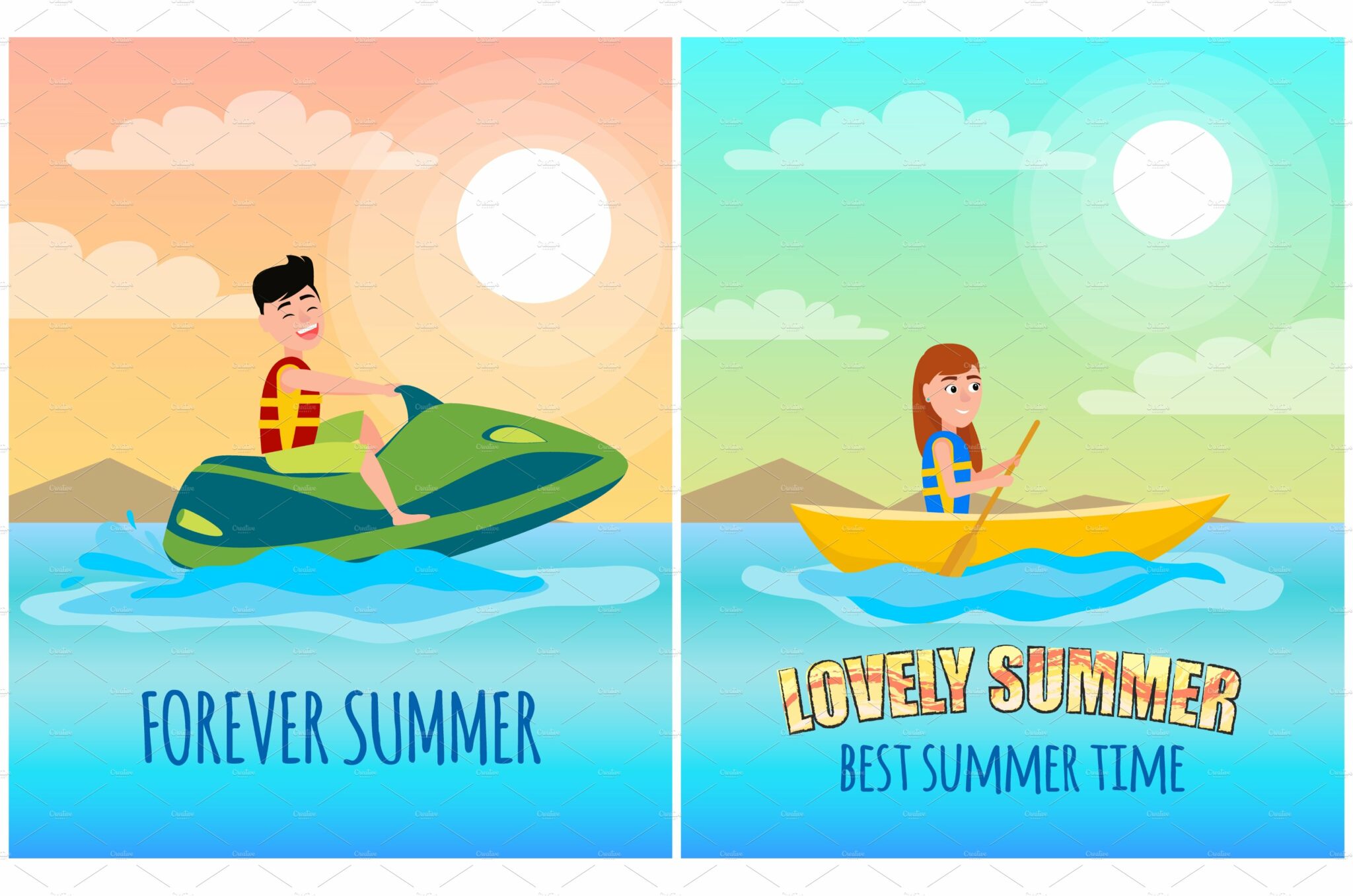 Forever Summer Posters Set Vector – MasterBundles