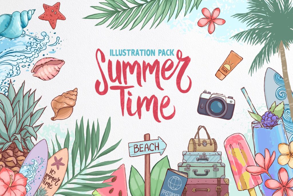 Summer time. Illustration pack. – MasterBundles
