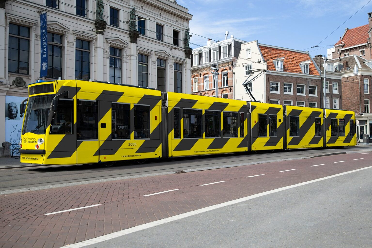 City Tram Wrap Mockup – MasterBundles