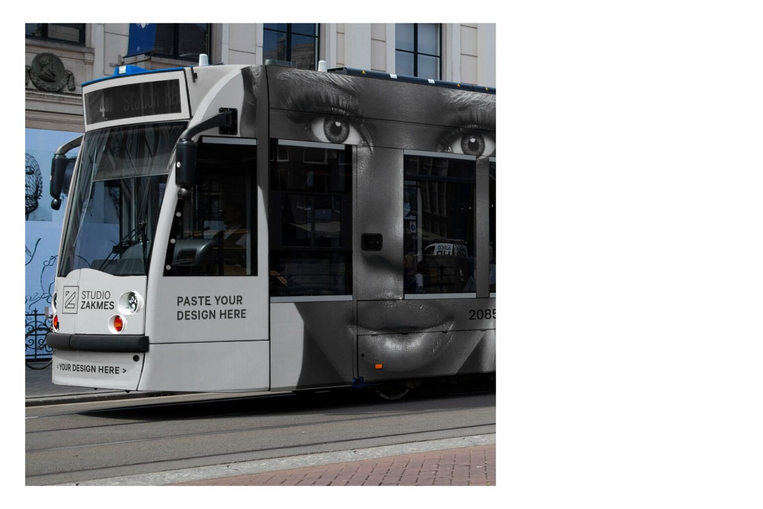 City Tram Wrap Mockup – MasterBundles