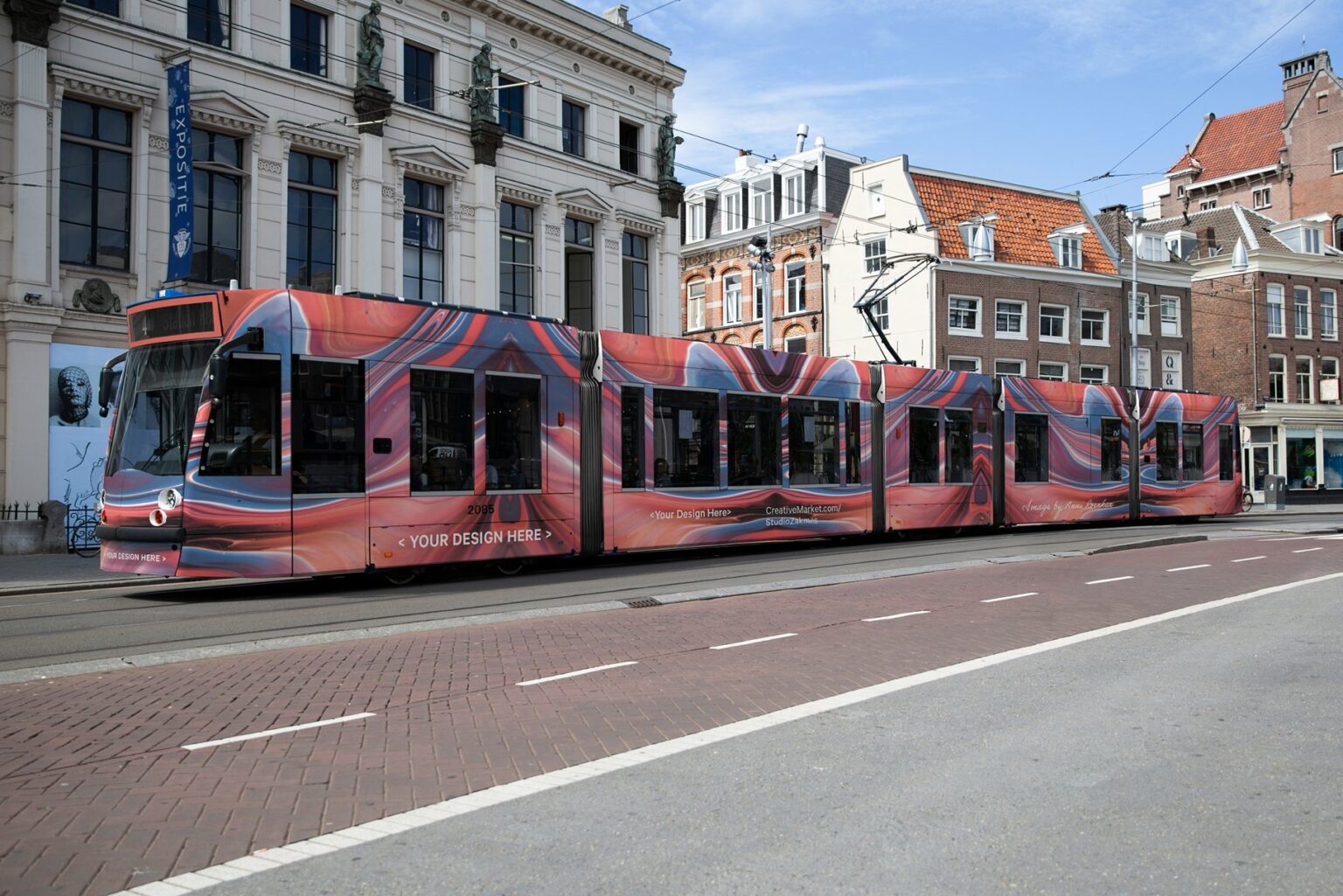 City Tram Wrap Mockup – MasterBundles