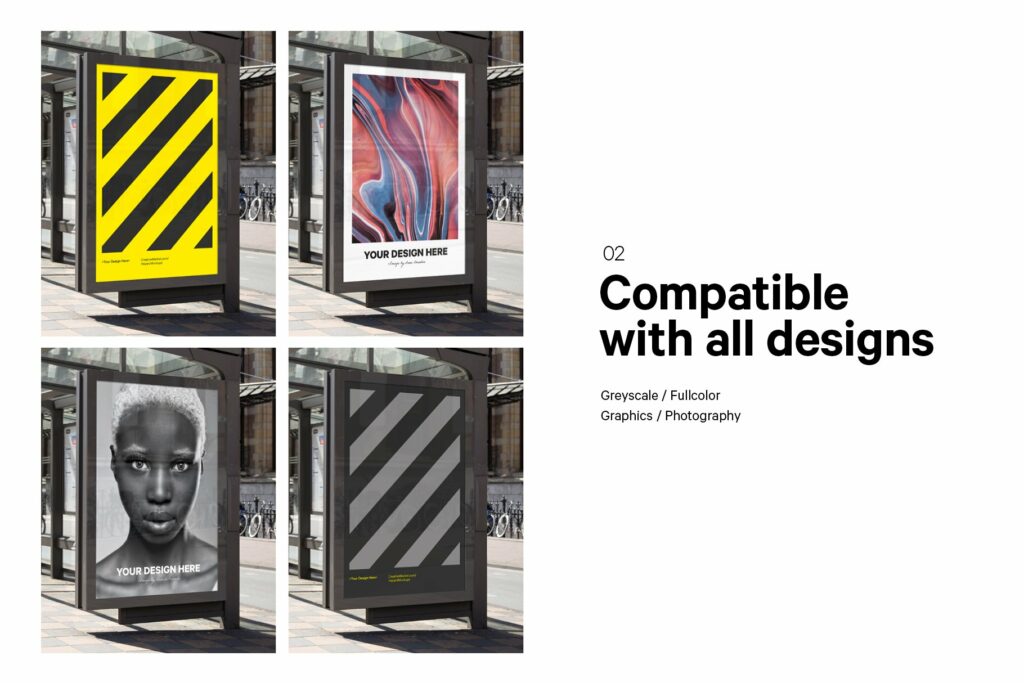 4x Bus Stop Poster Mockup Bundle – MasterBundles