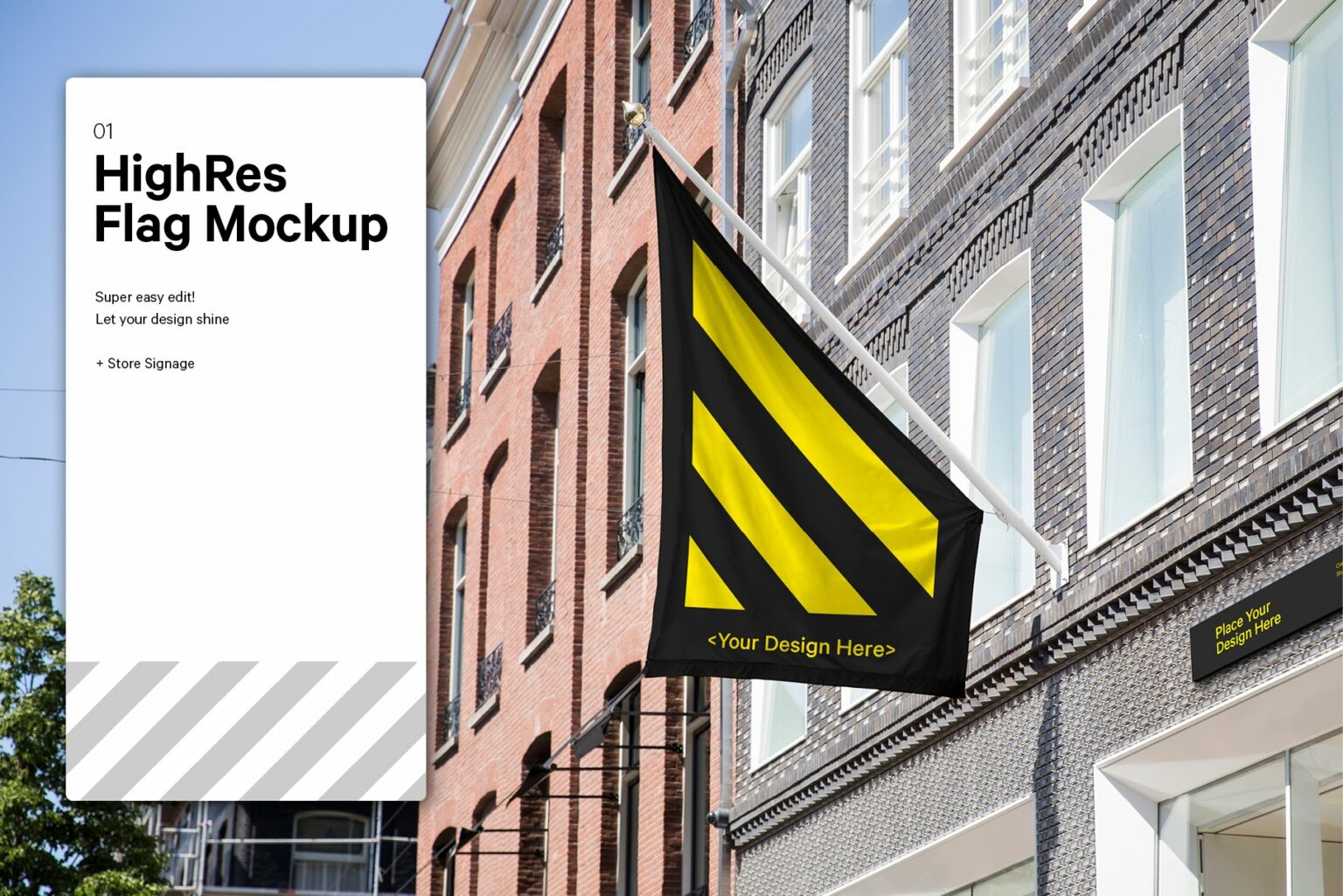 City Retail Flag Mockup – MasterBundles