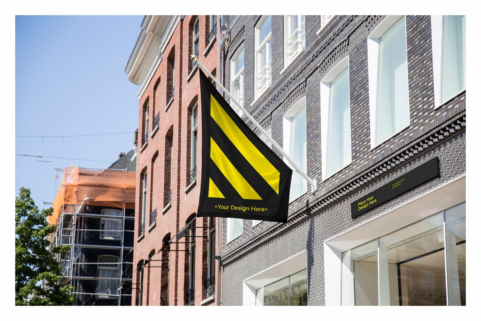 City Retail Flag Mockup – MasterBundles