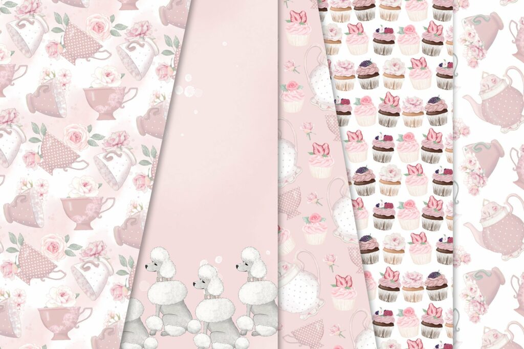 Tea & Patisserie Seamless Patterns – MasterBundles
