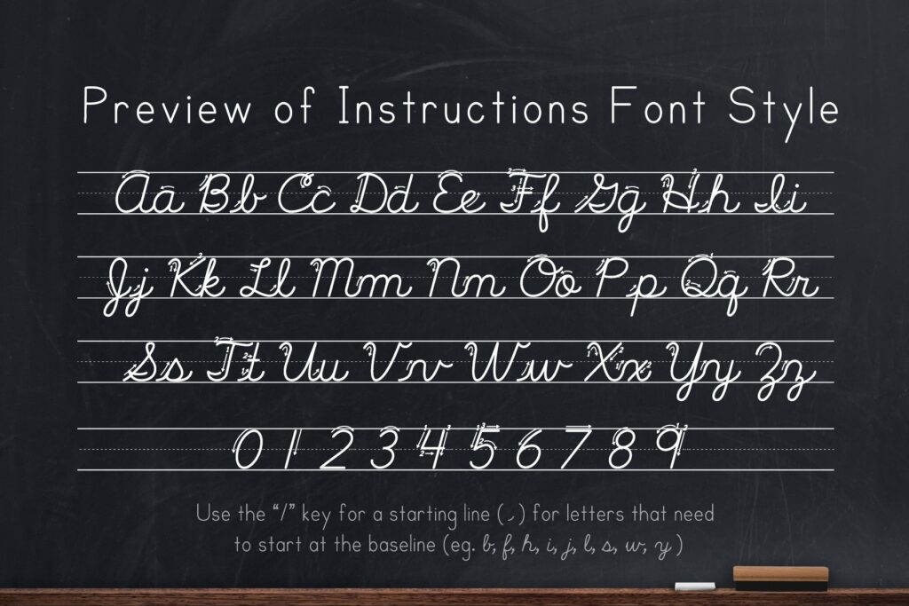 Teaching Cursive Letter Tracing Font – MasterBundles