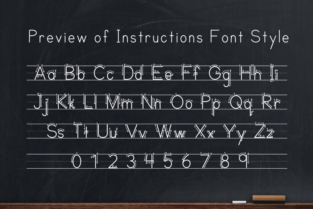 Teaching Print • Letter Tracing Font – MasterBundles