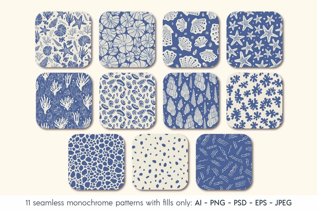 Sea Life Clipart and Patterns – MasterBundles