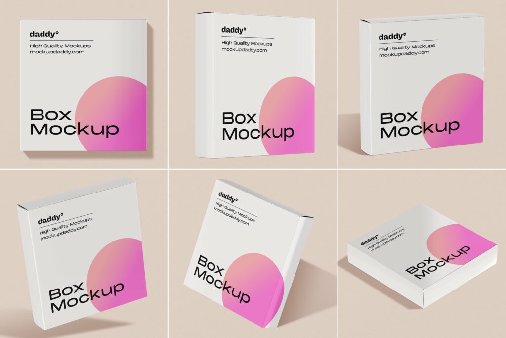 Thin Square Box Mockup – MasterBundles