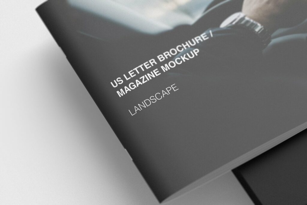 US Letter Landscape Brochure Mockup – MasterBundles